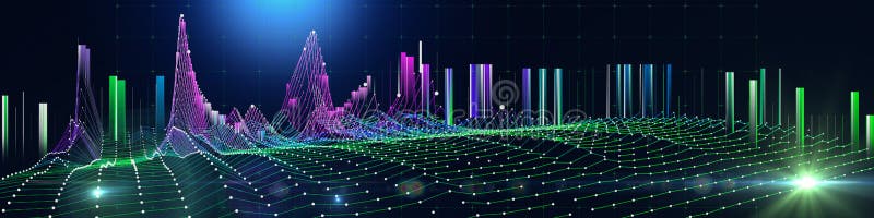 Abstract Background Board Virtual Graph Grid on Blue. Presentation ...