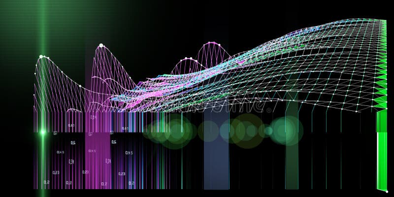 Abstract Background with Board Virtual Graph Grid and Blurred Lines ...