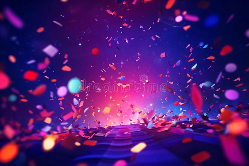 Colorful Confetti and Rays of Light. Stock Illustration - Illustration ...