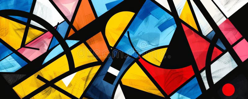 Abstract Background with Bold, Intersecting Lines and Geometric Shapes ...