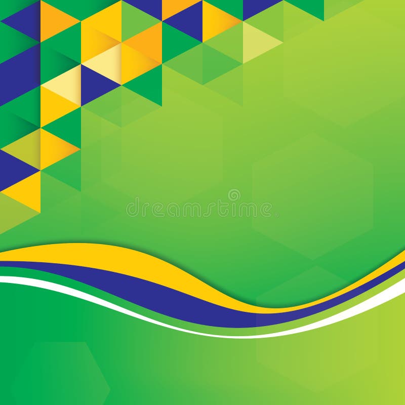 Vector Geometric Background in Brazil Flag Concept Stock Vector ...