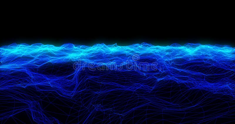 Abstract Background with Bright Beautiful Blue Glowing Energy Magic ...