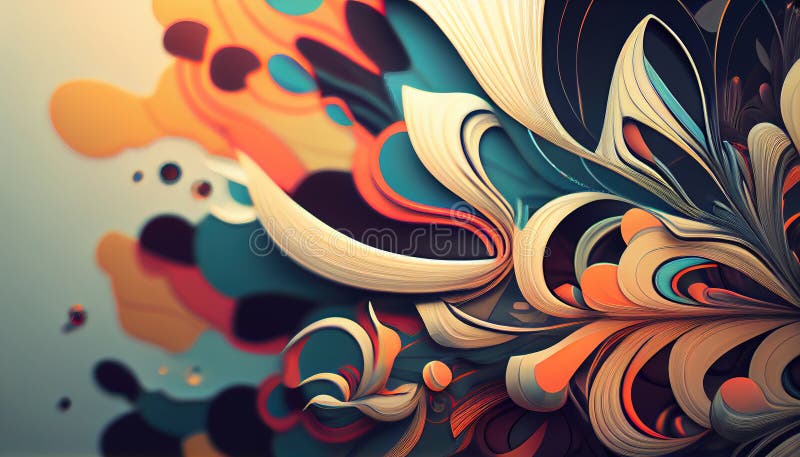 Abstract Background, Bright Colorful Curved Details. Trendy Simple ...