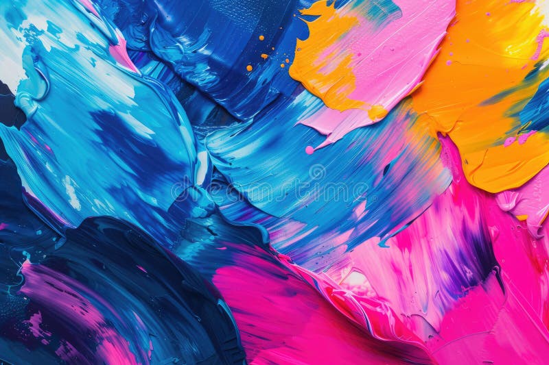 Abstract Background with Bright Colors and Brush Strokes, Creative Impulse and Dynamism Stock ...