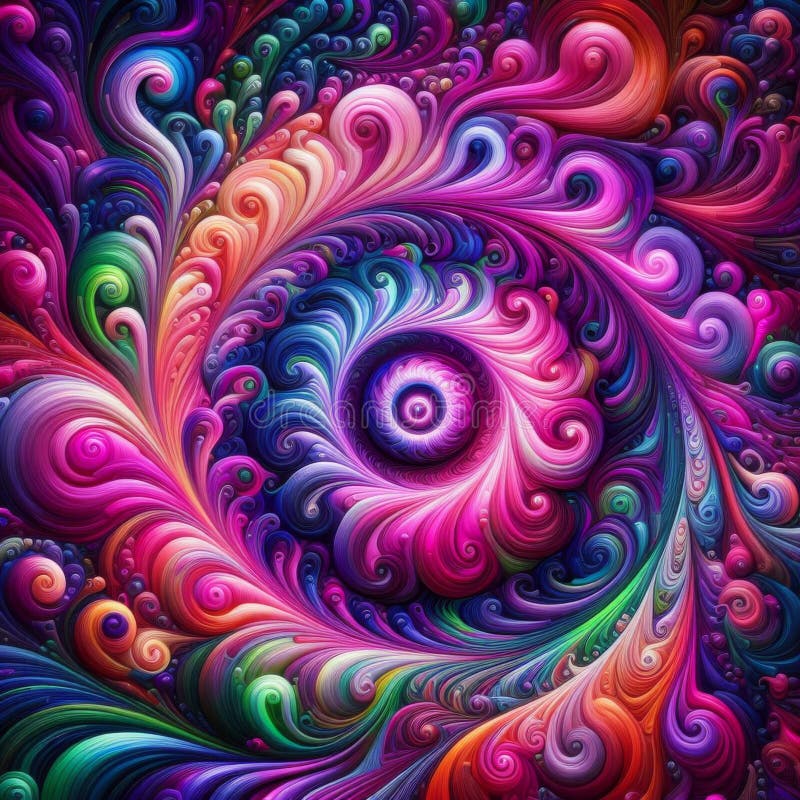 Abstract Background with Bright Colors and Swirls Stock Illustration ...