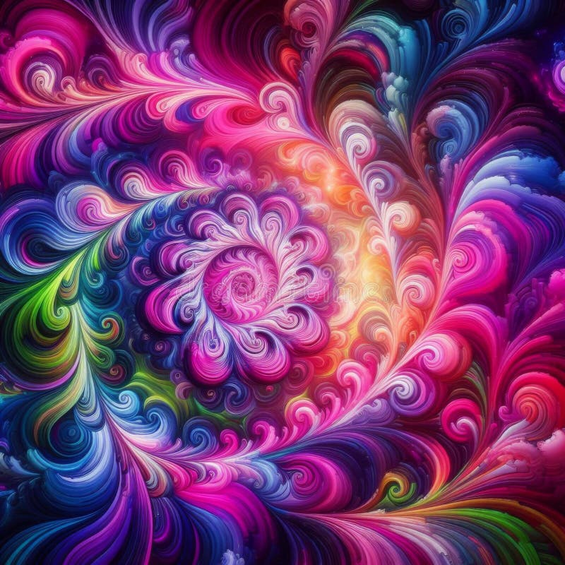 Abstract Background with Bright Colors and Swirls Stock Illustration ...