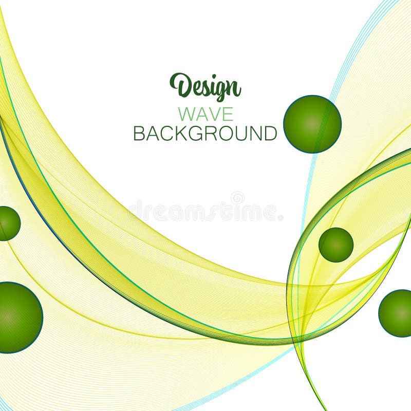 Abstract Background Bright Design Vector Lines Green and Yellow Wave ...