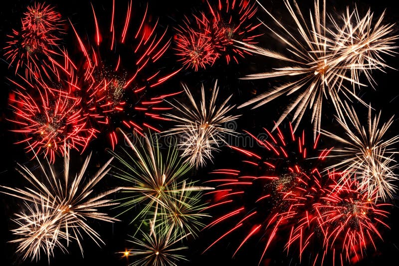 Fireworks on black sky stock image. Image of bright - 134502341