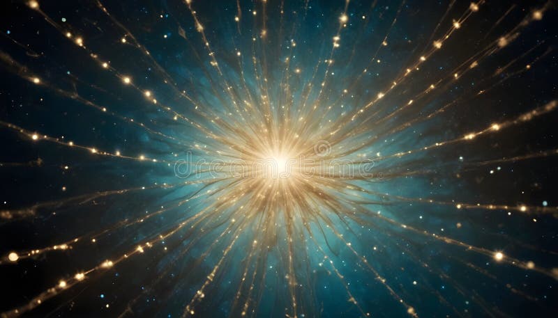 Abstract Background of a Bright, Golden Explosion of Light Emanating ...