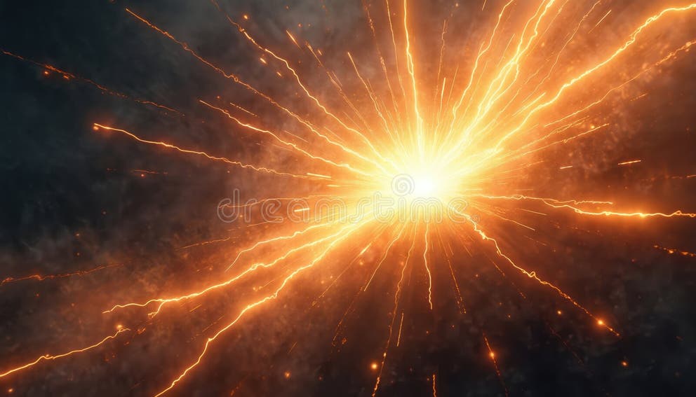 Abstract Background with Bright Light Burst, Rays. Explosion Effect ...