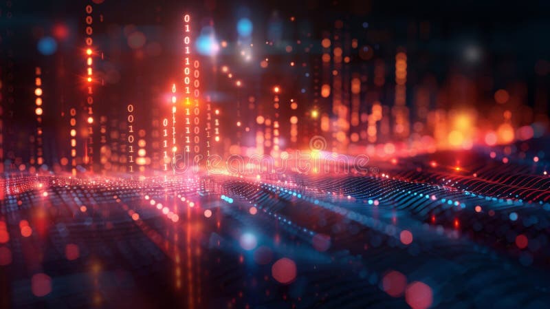 Abstract Background with Bright Light Dotted Lines Goes on the ...