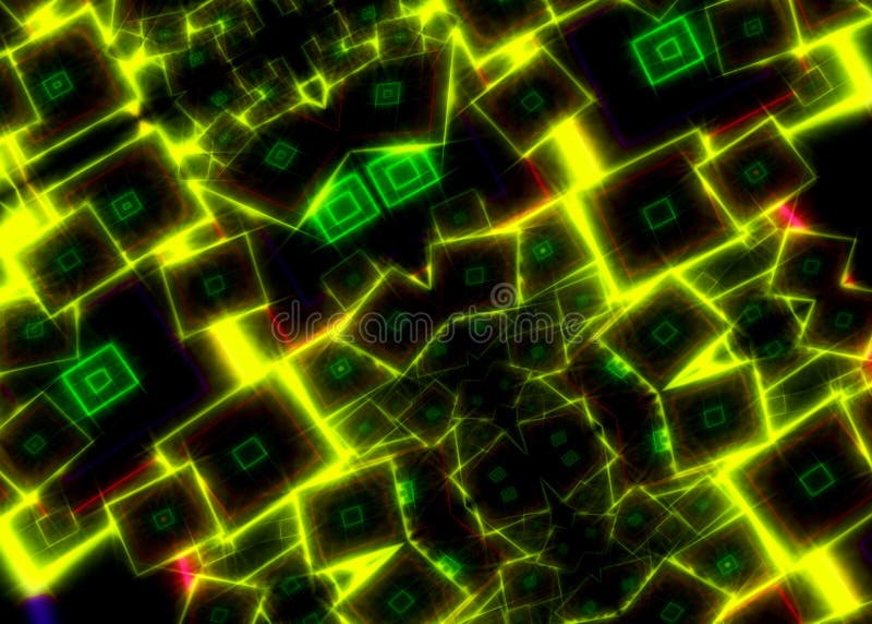 Abstract Background with Bright Patterns on Black Stock Illustration ...