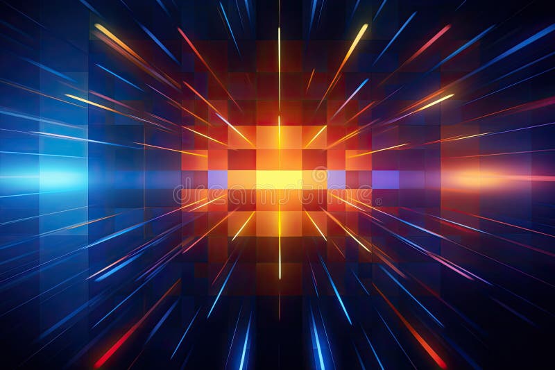 Abstract Background with Bright Rays of Light. Abstract Geometric ...