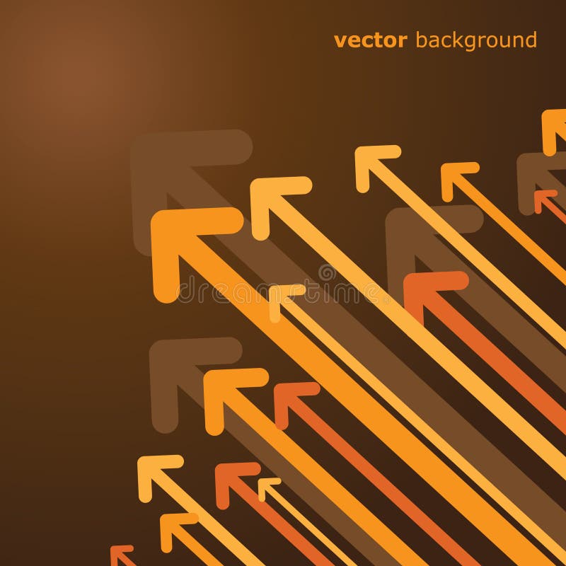 Abstract Flowing Arrows Orange Background Stock Illustration ...