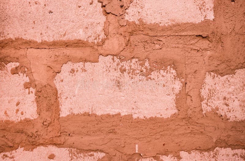 Abstract Background from a Brown Wall Made of Blocks Close-up. Stock ...