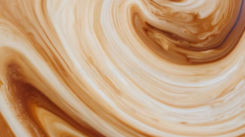 Abstract Background of Brown and White Liquids Mixing, Creating a ...