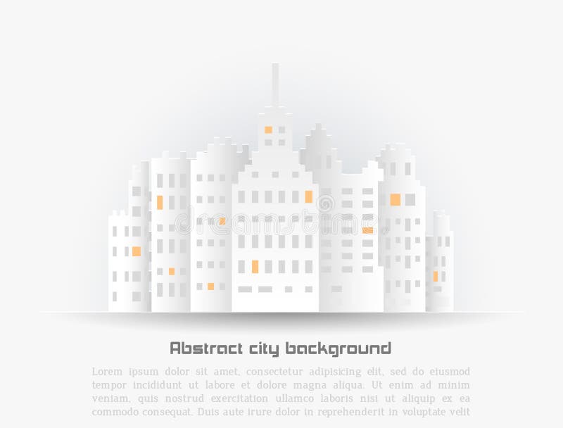Abstract Background with Building 3D Paper Stock Illustration ...