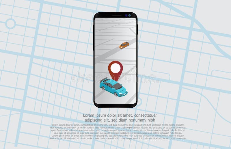 Abstract Background Car Service Mobile Tablet App and Maps Route ...