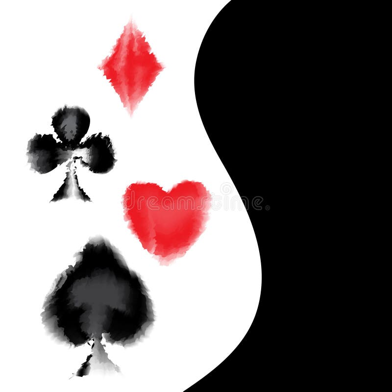 Abstract Background with Card Suits Watercolor. Stock Vector ...