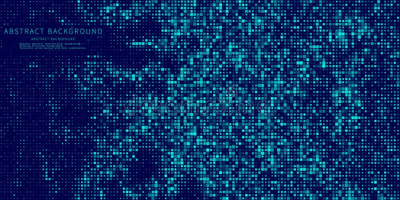 Abstract Background Chaotic Size Blue Pixels. Rectangle Mosaic Gradient ...