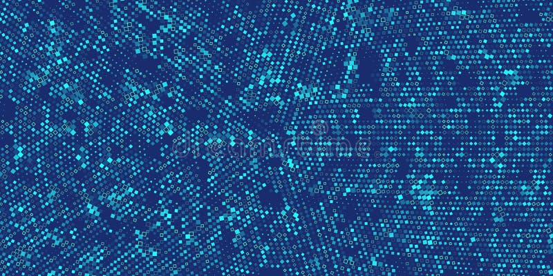 Abstract Background Chaotic Size Blue Pixels. Rectangle Shape Point ...