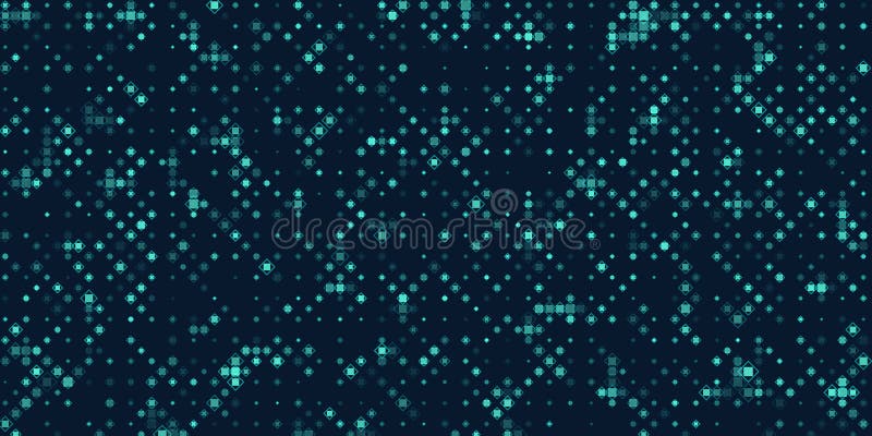 Abstract Background Chaotic Size Blue Pixels and Rhombus. Rectangle ...