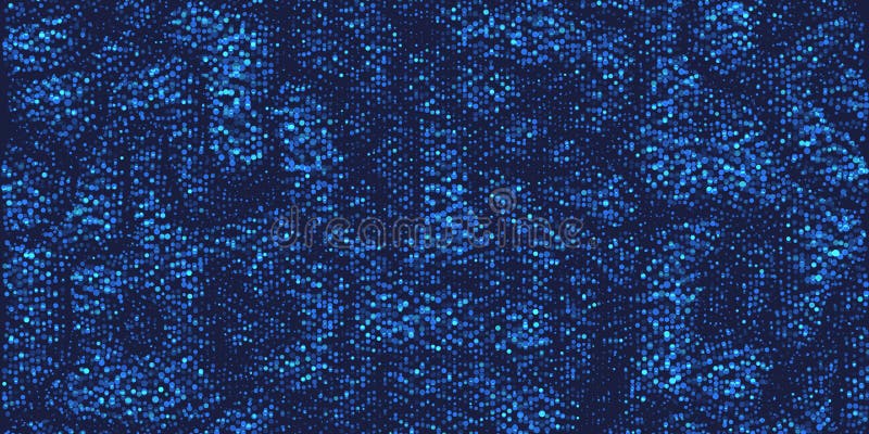 Abstract Background from Chaotic Size Dots on Blue. Dotted Concept with ...