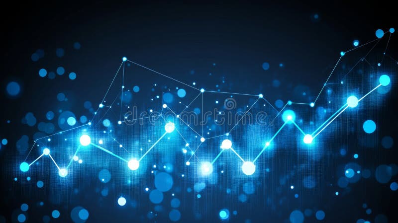 Abstract Background, Chart Line Going Up, Light Blue Line, Geometric ...