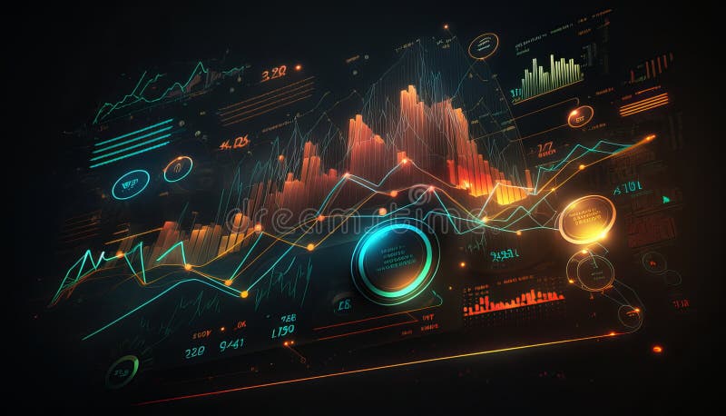 Abstract Background Chart Stock Market. Generative AI. Stock ...