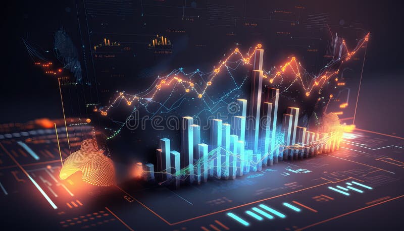 Abstract Background Chart Stock Market. Generative AI. Stock ...