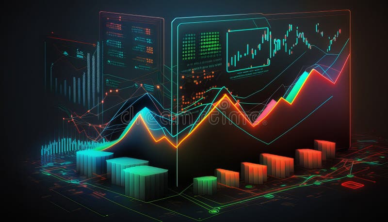 Abstract Background Chart Stock Market. Generative AI. Stock Photo ...