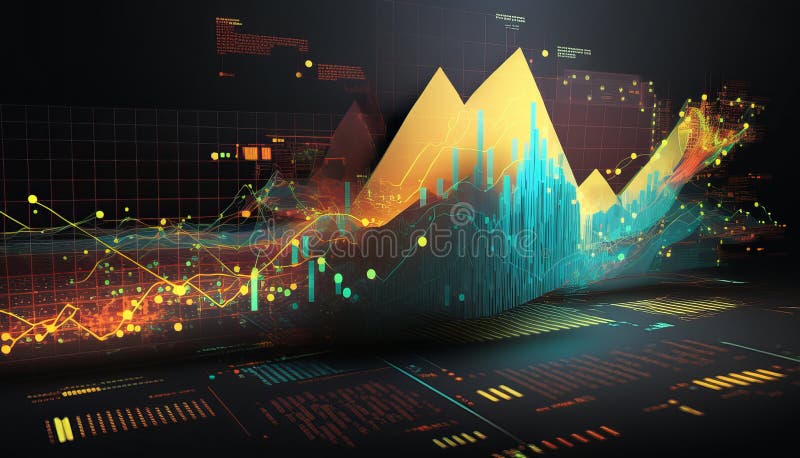 Abstract Background Chart Stock Market. Generative AI. Stock ...