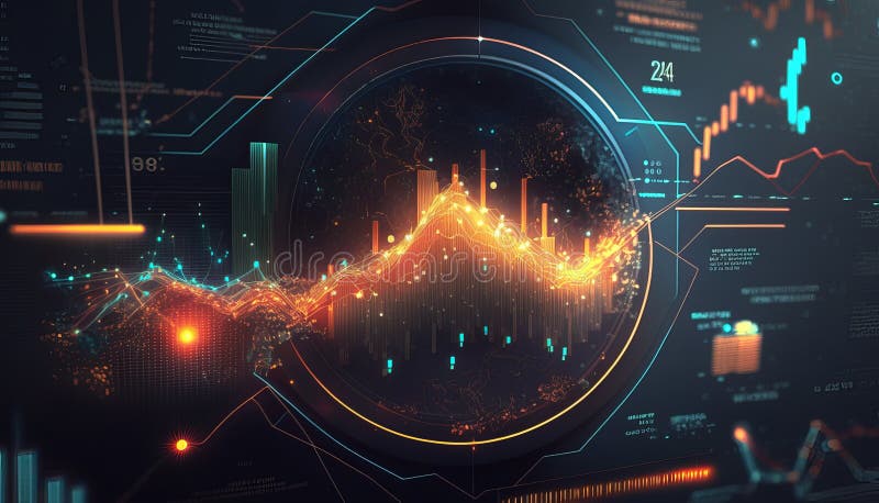 Abstract Background Chart Stock Market. Generative AI. Stock ...