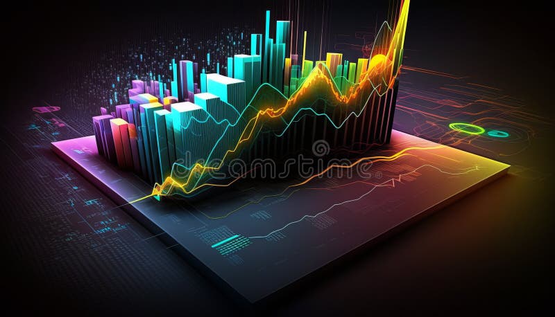 Abstract Background Chart Stock Market. Generative AI. Stock ...