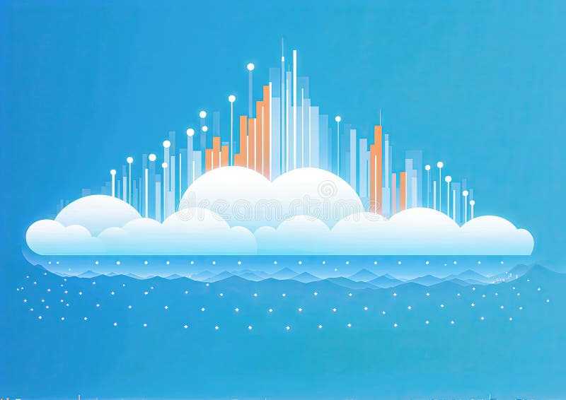 Abstract Background with Charts and Clouds Computing Illustration Cloud ...
