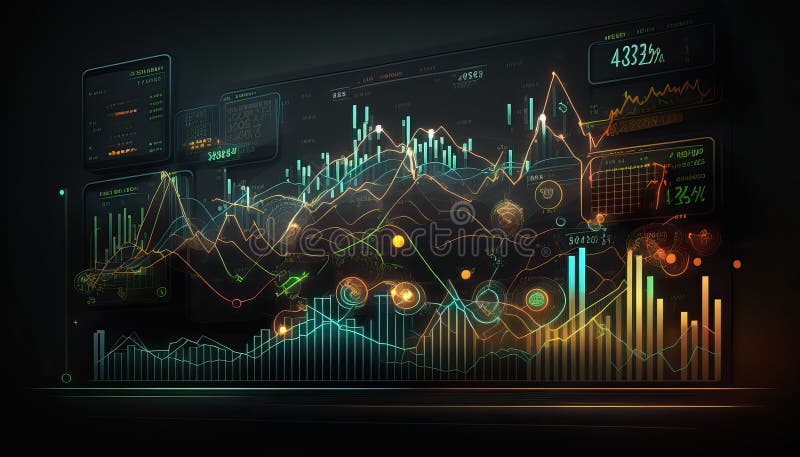 Abstract Background Charts and Graphs. Investment, E-commerce ...