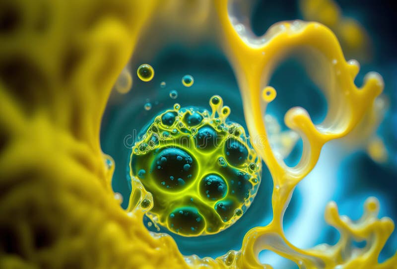 Abstract Background of Chlorine Under Microscope. 3d Rendering Style ...