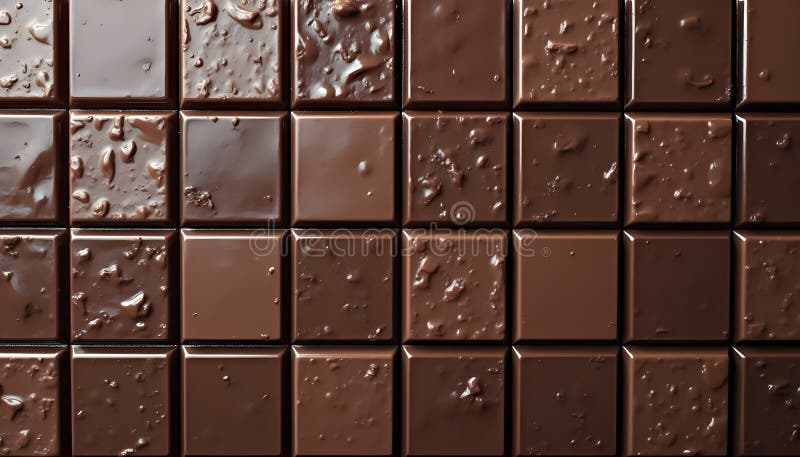 Abstract Background of Chocolate Tiles in Various Shades of Brown with ...