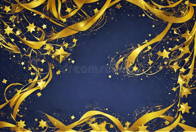 Abstract Background for Christmas Made of Golden Strings and Small ...