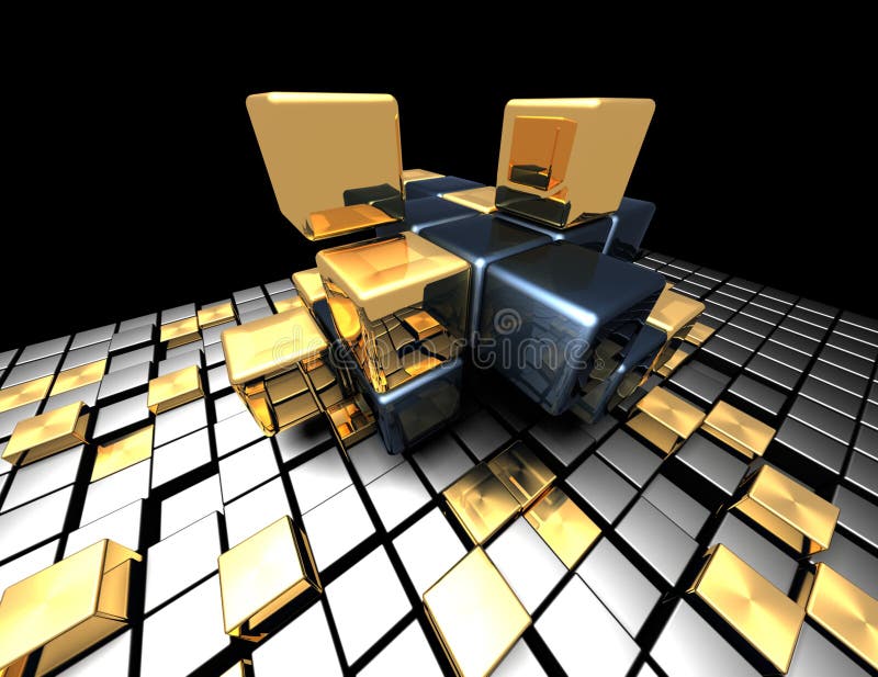 Abstract 3d Background Chrome Cubes Stock Illustrations – 921 Abstract ...