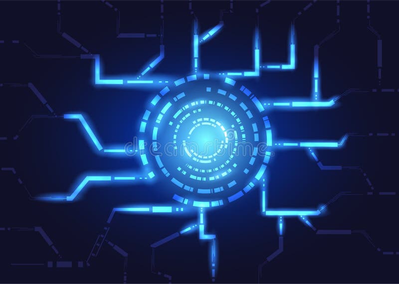 Abstract Background Circle Technology Glowing Center As a Network Stock ...
