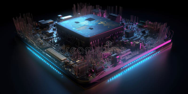 Abstract Background Circuit Computer and Chip Stock Image - Image of ...