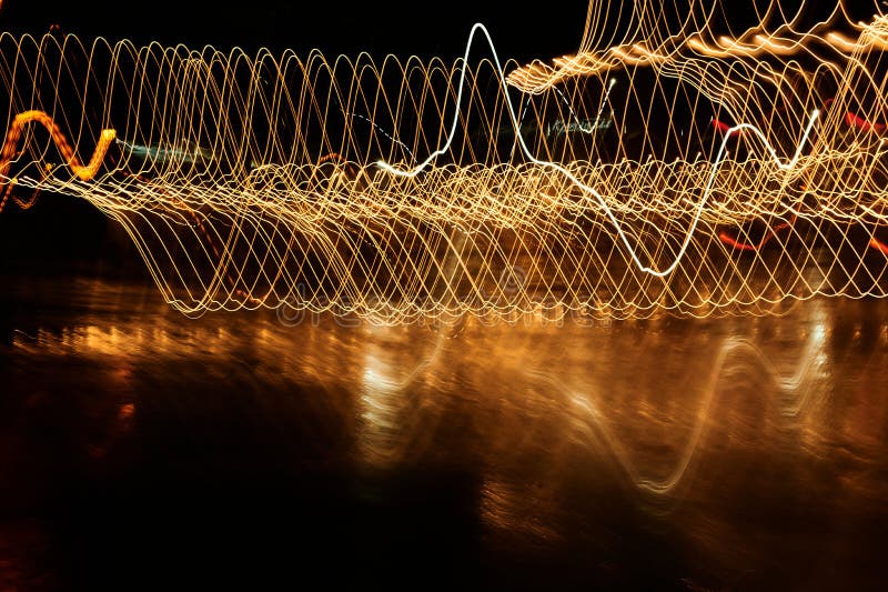 Abstract Background of City Lights Made with Long Shutter Speed Stock ...