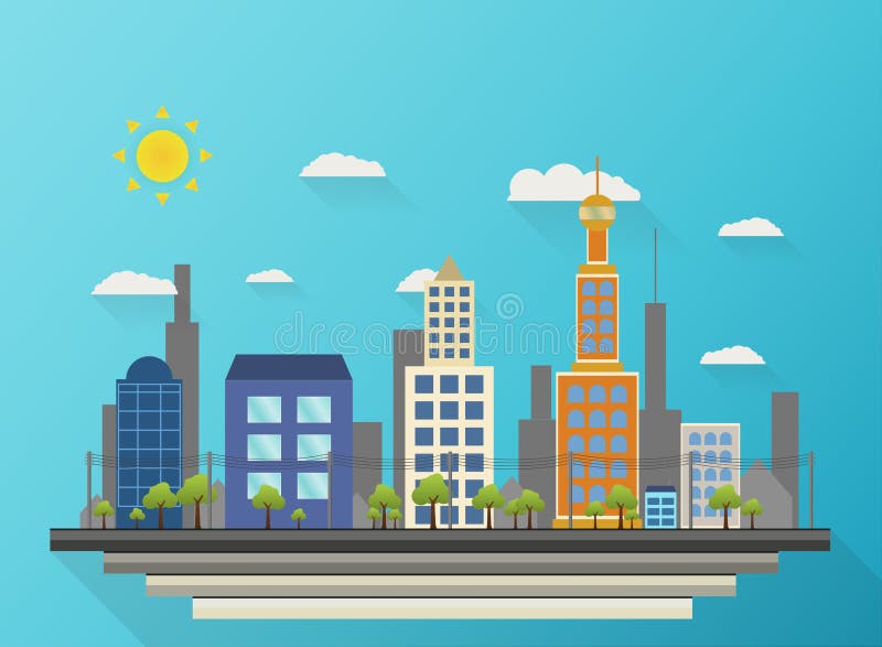 Abstract Background of City View Vector. Stock Vector - Illustration of ...