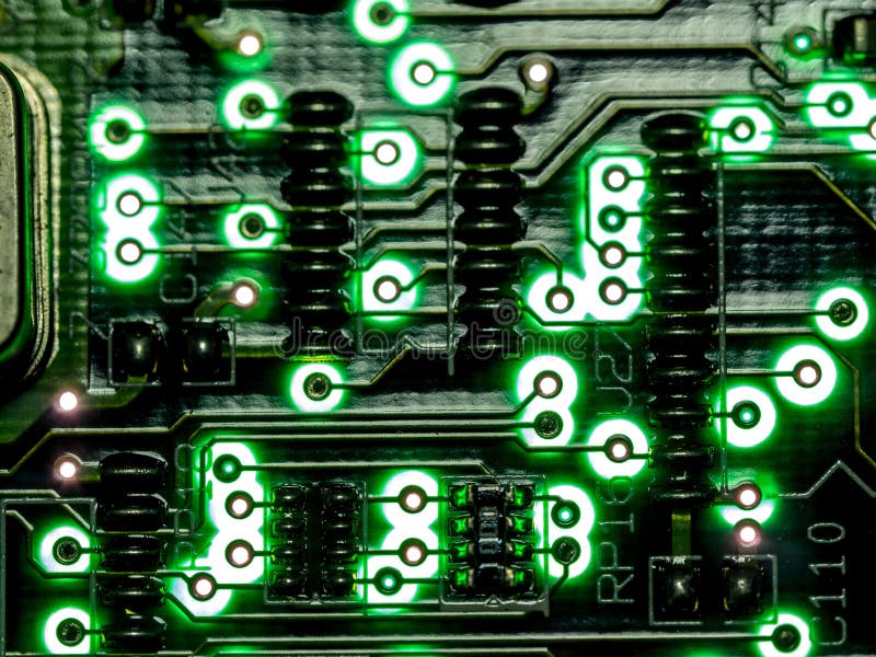 Abstract Background,close Up Green Circuit Board. Electronic Computer ...
