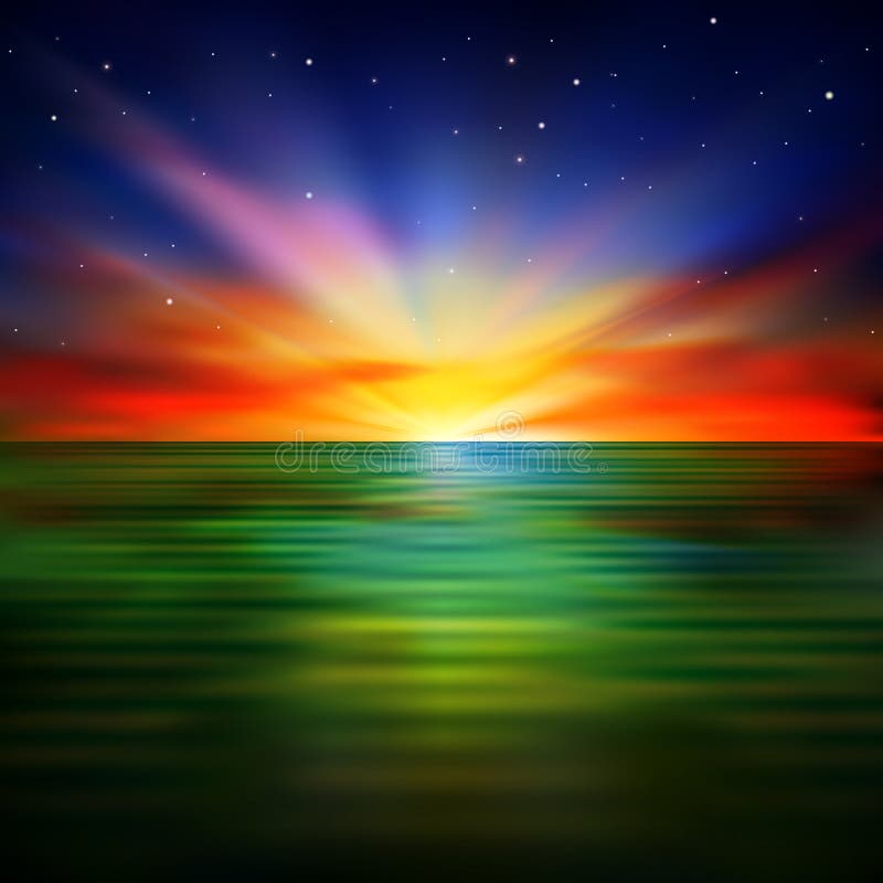 Abstract Background with Clouds and Sunrise Stock Vector - Illustration ...