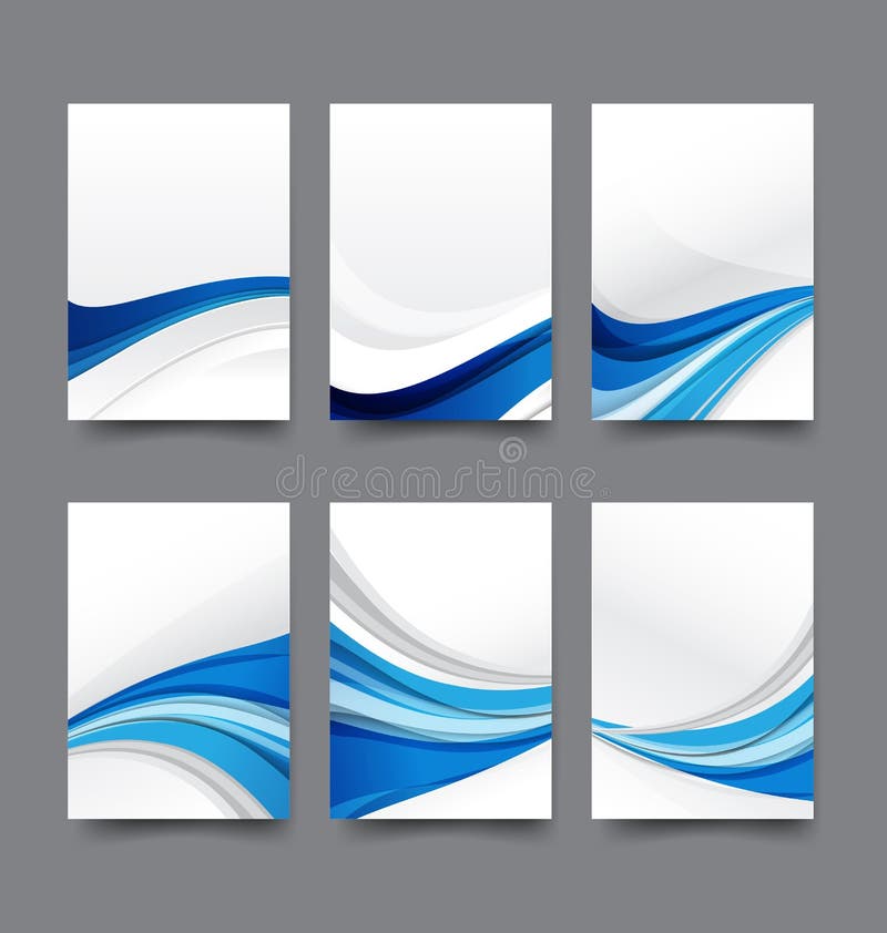 Abstract Background Collection of Curve Wave Blue and White Back Stock ...