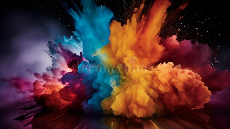 Abstract Background,color Explosion,particles and Matte Sharp Focus ...