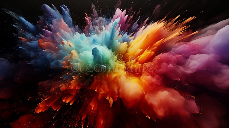 Abstract Background,color Explosion,particles and Matte Sharp Focus ...