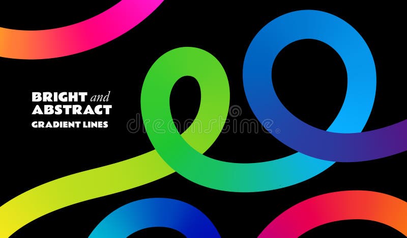 Abstract Background with Color Gradient Lines. Vector Squiggle Graphic ...